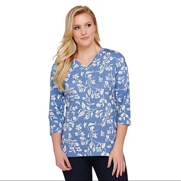 Denim&Co | Tops | Denim Co Shirt V Neck 3xl | Poshmark